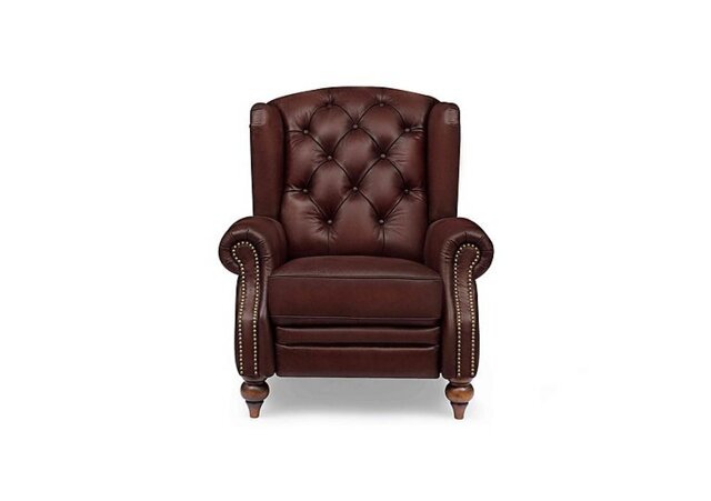 At The Helm - Shackleton Leather Power Recliner Wing Chair - Merlot by ...