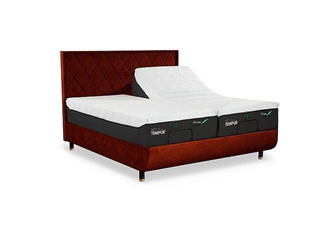 TEMPUR - Arc Ergo Smart Base Bed Frame with Quilted Headboard - Super ...