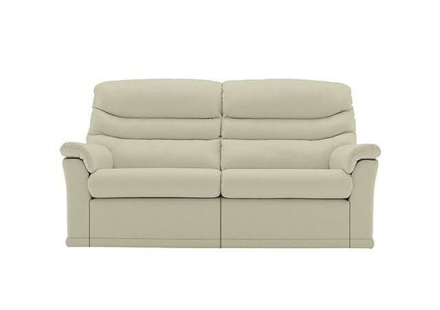 G Plan - Malvern 2 Cushion 3 Seater Leather Sofa with Manual Recliner - Cambridge Chalk by ...