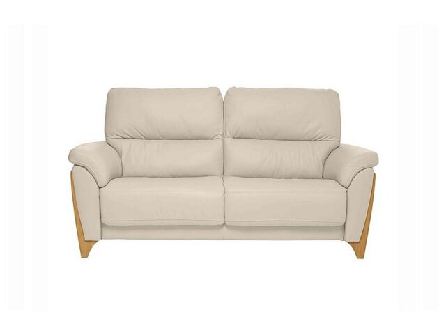 Ercol - Enna Medium Leather Sofa - Cream by Furniture Village ...