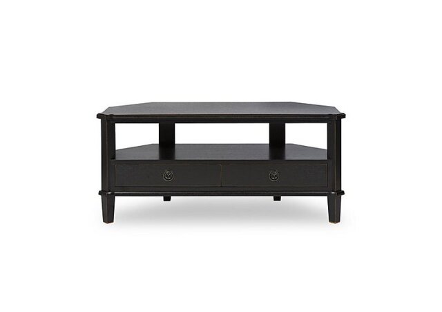 Laura Ashley - Henshaw 2 Drawer Corner TV Unit - Black by Furniture ...