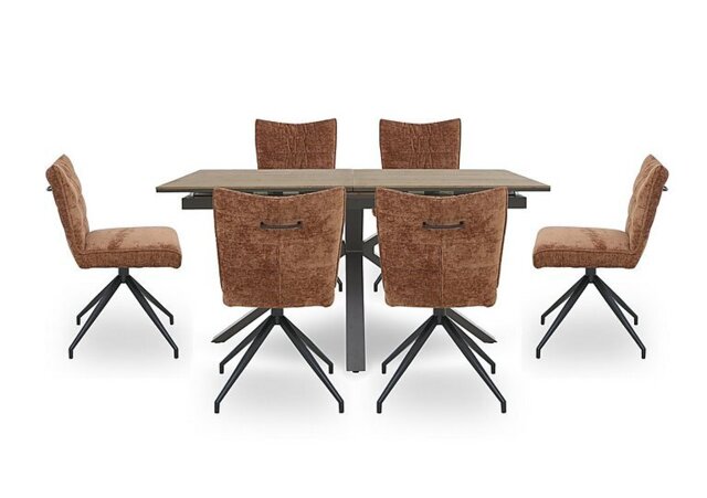Saturn Pop-up Extending Dining Table and 6 Swivel Chairs by Furniture ...