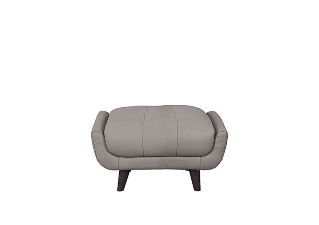 Rene Small Leather Footstool - New Grey by Furniture Village | uFurnish.com