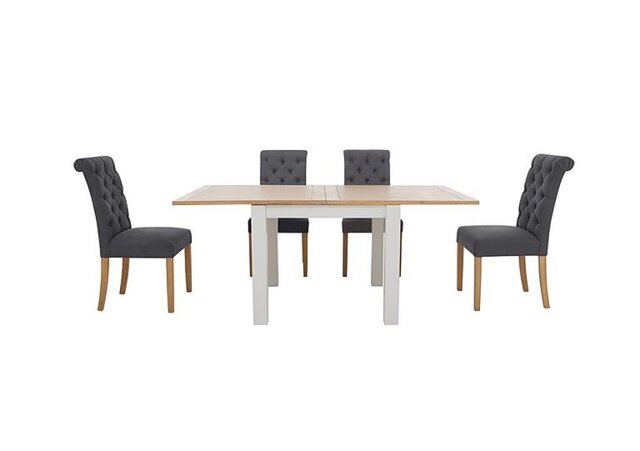 Furnitureland - Hamilton Flip Top Dining Table and 4 Button Back Chairs ...
