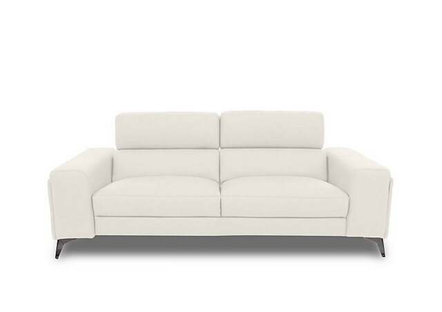 Action Leather 3 Seater Sofa - White by Furniture Village | ufurnish.com