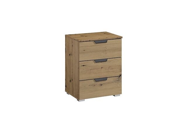 Rauch - Lima 3 Drawer Bedside Cabinet with Decor Front - Art Oak by ...