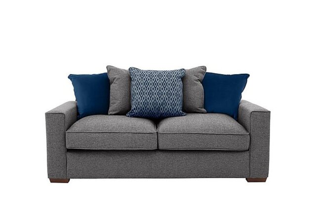 Cory 3 Seater Fabric Scatter Back Sofa - Dallas Charcoal & Blue Pack by ...