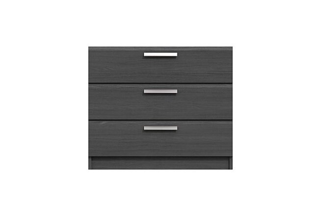 London Bedrooms Waterloo - 3 Drawer Chest - Graphite by Furniture ...
