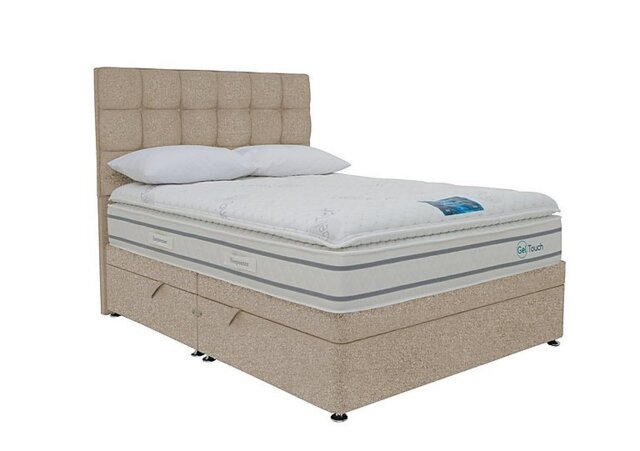 Sleepeezee - Geltouch 4000 Side Lift Ottoman Divan Set - Double - Tweed ...