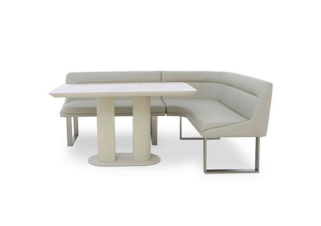 Avorio Fixed Dining Table and Right Hand Facing Corner Bench Set by ...