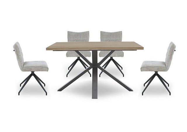 Saturn Compact Dining Table and 4 Swivel Chairs by Furniture Village ...