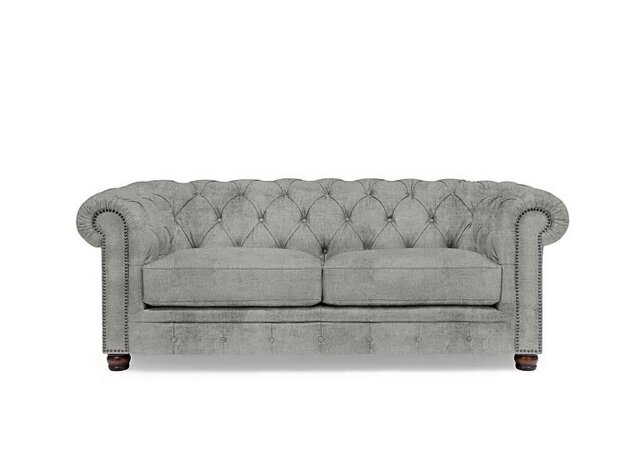 At The Helm - Shackleton 3 Seater Fabric Chesterfield Sofa with USB-C ...