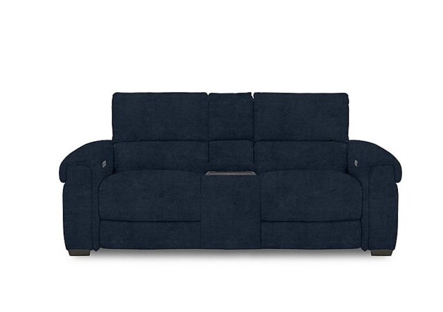 Nixon 2 Seater Fabric Power Recliner Sofa with Cupholder Power Console ...