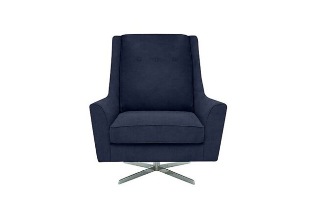 Legend Fabric Designer Swivel Chair with Chrome Feet - Cosmo Navy by ...