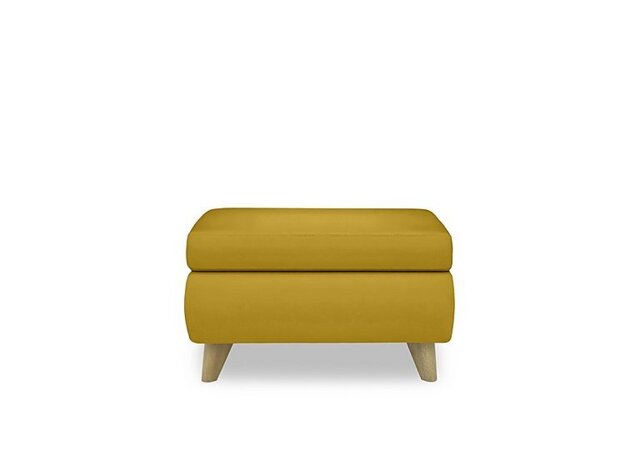 Malmo Leather Coffee Table Storage Footstool - Yellow by Furniture ...