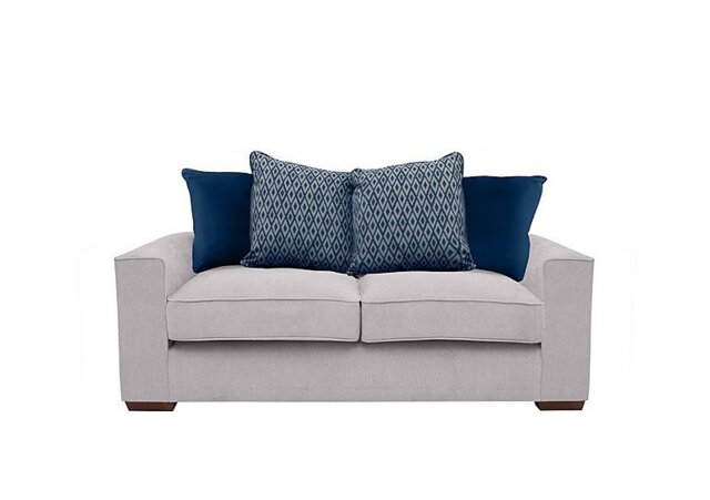 Cory 2 Seater Fabric Scatter Back Sofa Bed - Cosmo Silver & Blue Pack ...