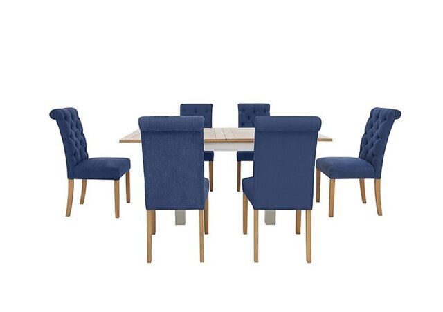 Furnitureland - Hamilton Flip Top Dining Table and 6 Button Back Chairs ...