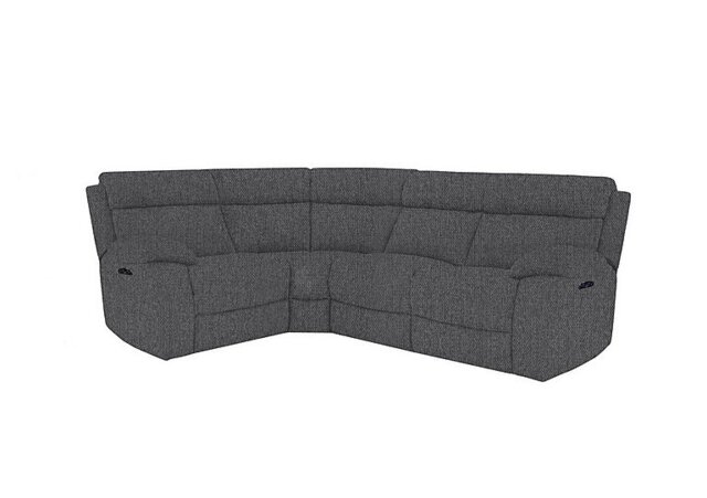 Moreno Small Fabric Left Hand Facing Corner Sofa with Manual Recliner ...