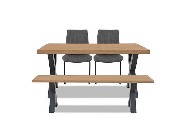Bodahl - Compact Terra Straight Edge Dining Table with X-Shaped Legs ...