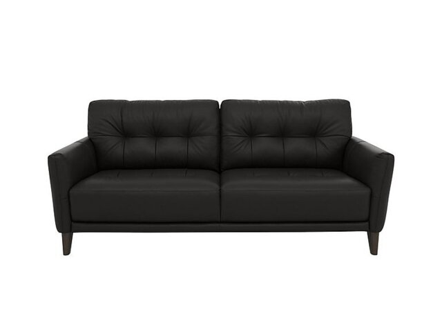 World of Leather - Uno BV Leather 3 Seater Sofa - Classic Black by ...