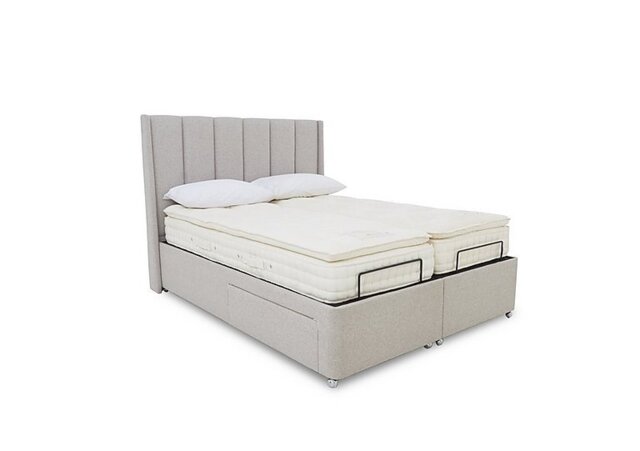 E-Motion Ryo Dual Adjustable Divan Base With 4 Drawers with Headboard - King Size - Shetland ...