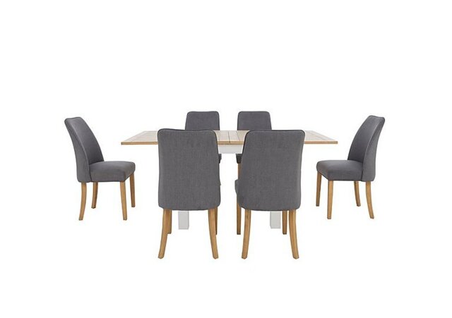 Furnitureland - Hamilton Flip Top Dining Table and 6 Fabric Chairs by ...