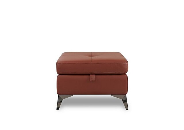 Action Leather Storage Footstool - Red Maple by Furniture Village ...