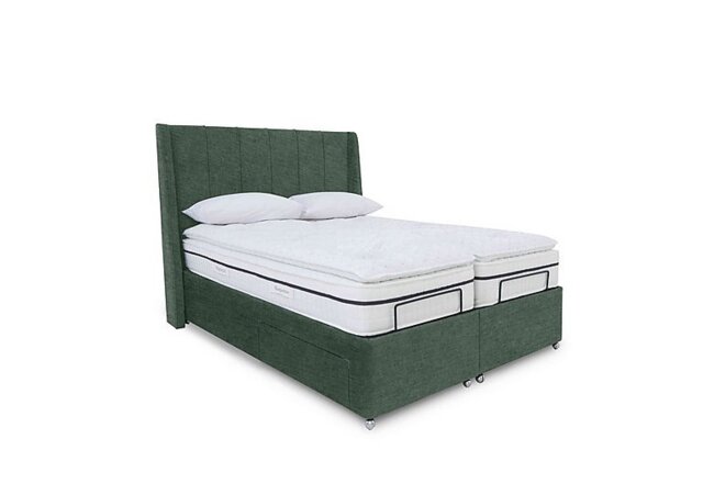 E-Motion Akira Dual Adjustable Divan Base With 4 Drawers with Massage Function and Headboard ...
