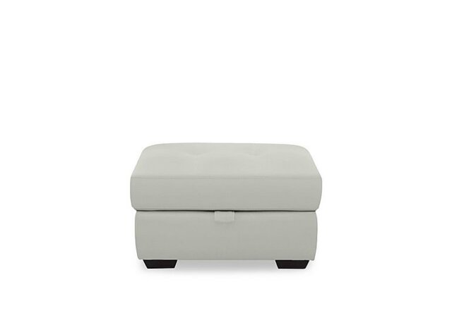 Dinky Leather Large Storage Footstool - Light Grey by Furniture Village ...