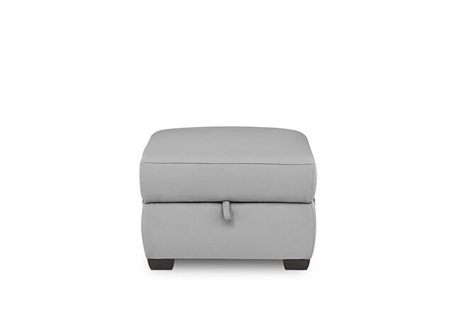 World of Leather - Brescia Leather Storage Footstool - Light Grey by ...