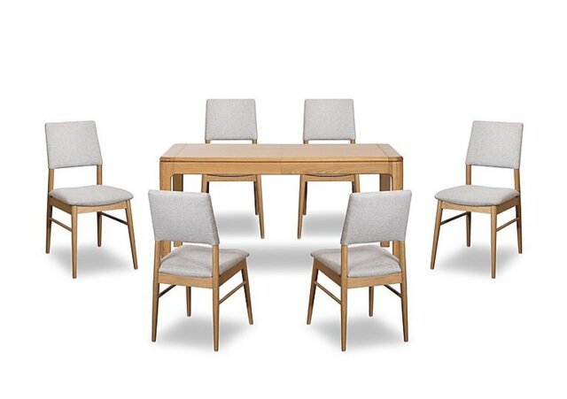 G Plan - Maddison Extending Dining Table with 6 Open Back Chairs by ...
