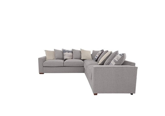 Cory Large Fabric Corner Scatter Back Sofa - Dallas Silver & Cream Pack ...