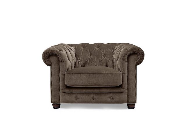 At The Helm - Shackleton Fabric Chesterfield Chair - Brindle by ...