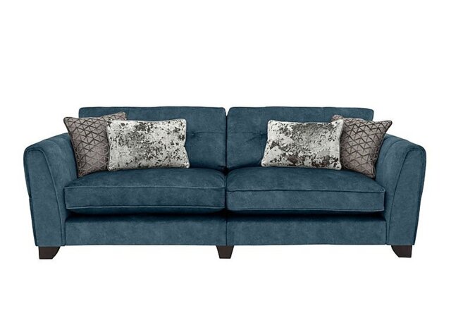 Ariana 4 Seater Fabric Classic Back Split Frame Sofa - Dapple Ocean by ...