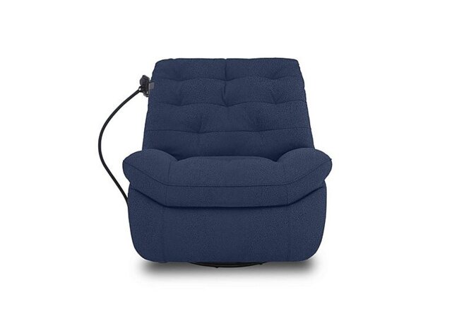 Ozzy Fabric Swivel Power Recliner Chair with Phone Holder - Blue by ...