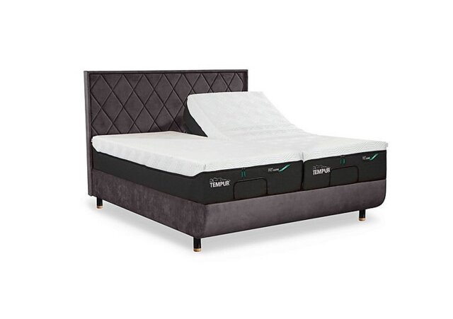 TEMPUR - Arc Ergo Smart Base Bed Frame with Quilted Headboard - Super ...
