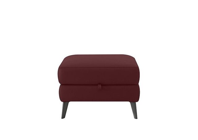Domicil - Logan Leather Storage Footstool - Burgundy by Furniture ...