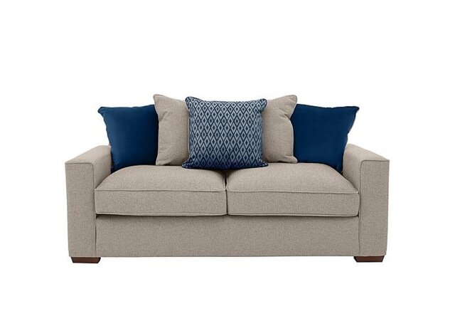 Cory 3 Seater Fabric Scatter Back Sofa - Dallas Natural & Blue Pack by ...