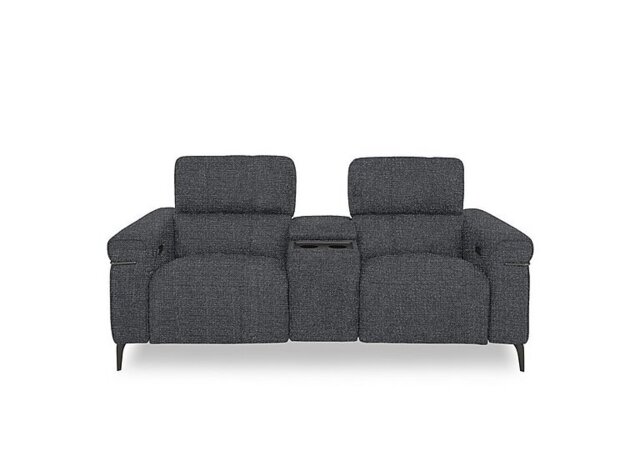 Homestage Fabric 2 Seater Power Recliner Media Sofa with Console and ...