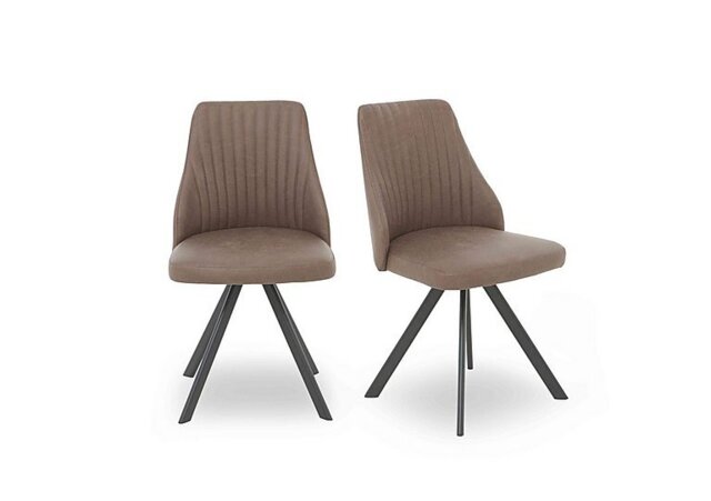 Vida Pair of Swivel Dining Chairs - Brown by Furniture Village ...