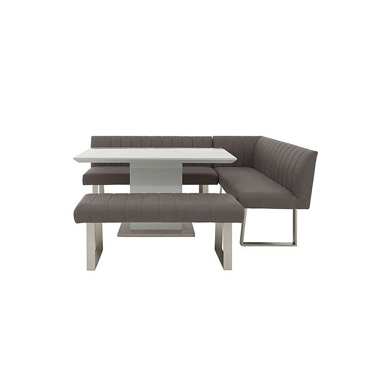 Grigio Fixed Dining Table, Right-Hand Facing Corner Bench and Small ...