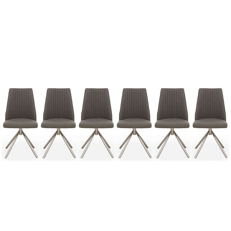 Grigio Set of 6 Swivel Dining Chairs by Furniture Village | ufurnish.com