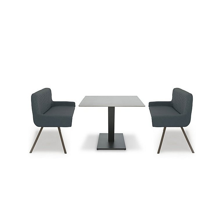 Ion Fixed Dining Table with 2 Faux Leather High Back Benches - 160-cm ...