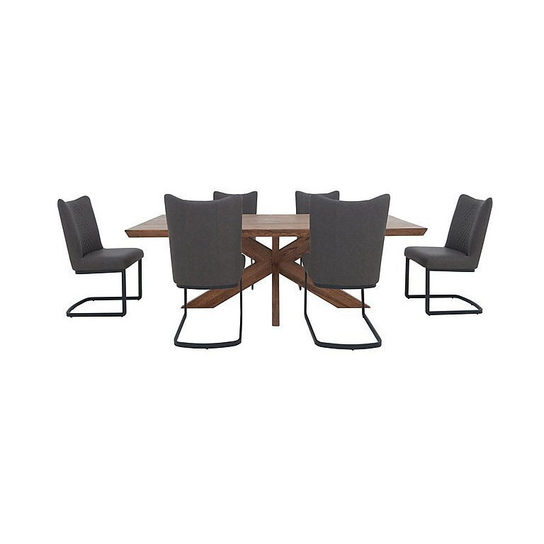 Bodahl - Loki Dining Table and 6 Grey Cantilever Chairs Set - Desert by ...