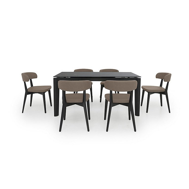 Connubia - Lord Extending Dining Table and 6 Siren Chairs - 130-cm ...