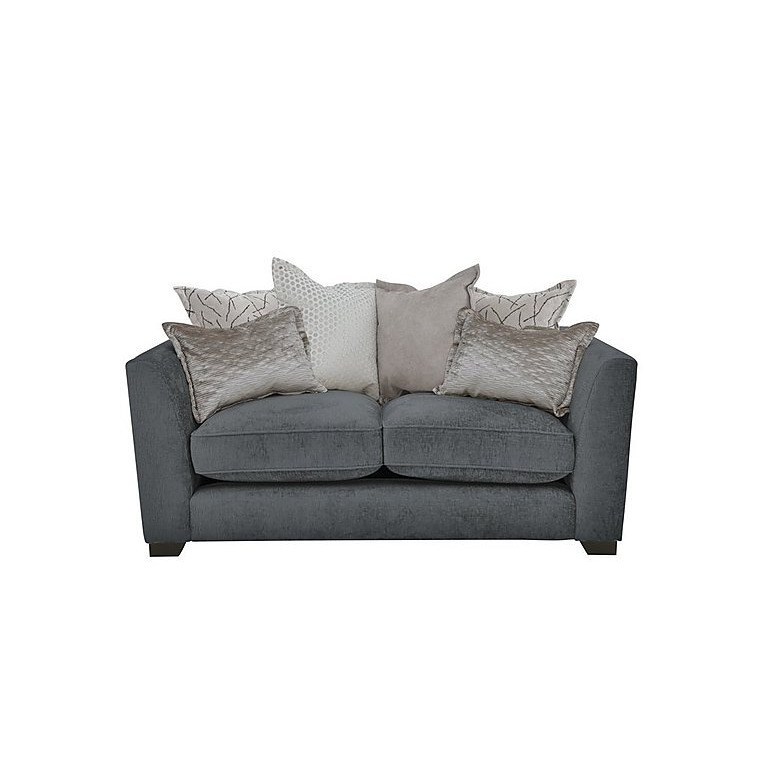Boutique Lavish Fabric 2 Seater Scatter Back Sofa - Alexandra Charcoal ...