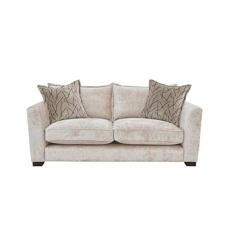Boutique Lavish Fabric 3 Seater Classic Back Sofa - Alexandra Natural ...