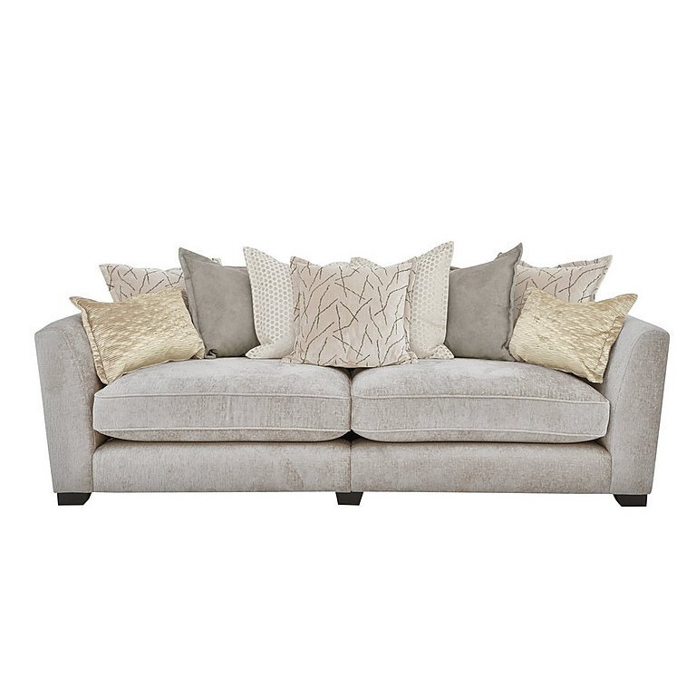 Boutique Lavish Fabric 4 Seater Split Scatter Back Sofa - Alexandra ...