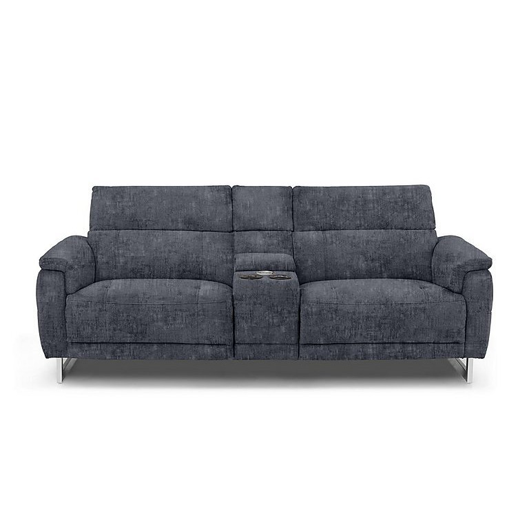 Moet 3 Seater Fabric Power Recliner Sofa with Telescopic Headrests and ...