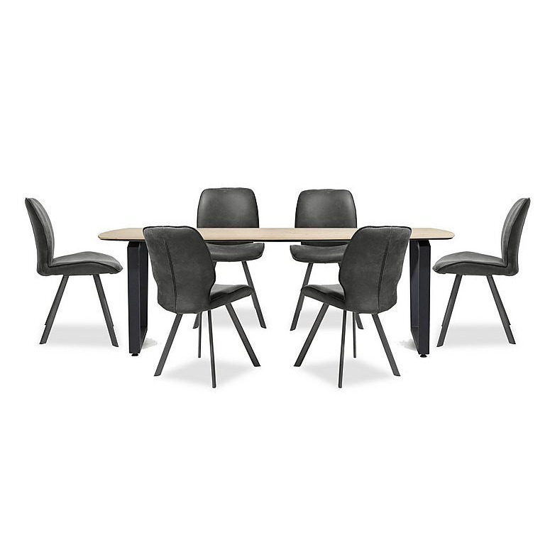 Habufa - Montreal Dining Table with U-Shaped Legs and 6 Semmi Chairs ...
